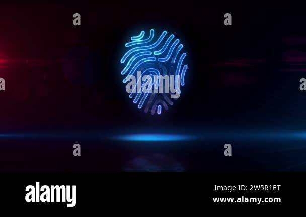 Fingerprint symbol, authentication technology, identification, digital ...