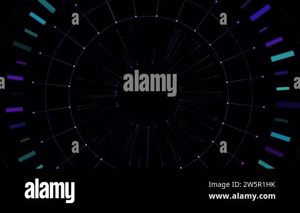 Futuristic HUD technology background animation.Digital Circular motion ...