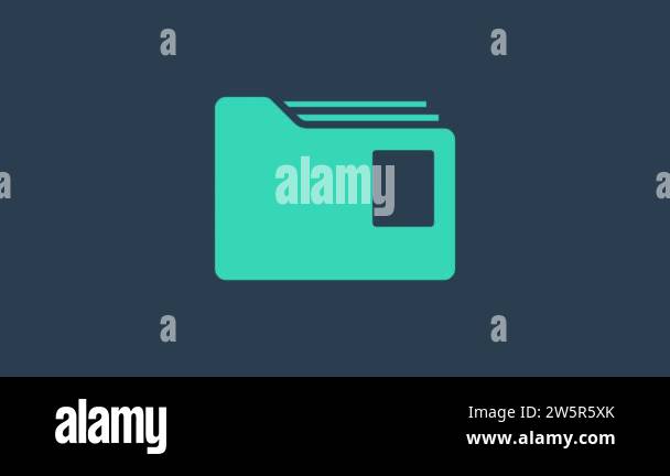 Turquoise document folder icon isolated Stock Videos & Footage - HD and ...