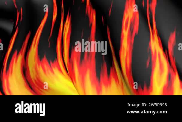 Colored fabric of fire in motion. Abstract 3D overflow of the canvas ...
