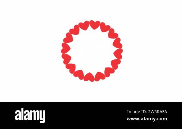 Animated rotating heart circle from circle. Looped video. Vector ...