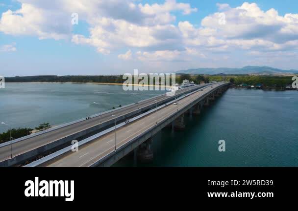 Sarasin Bridge Phuket Thailand. Aerial view (Top View) Sarasin bridge ...