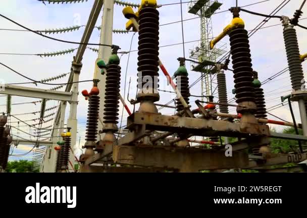 Earthing connector in high voltage electrical switchgear Stock Video ...