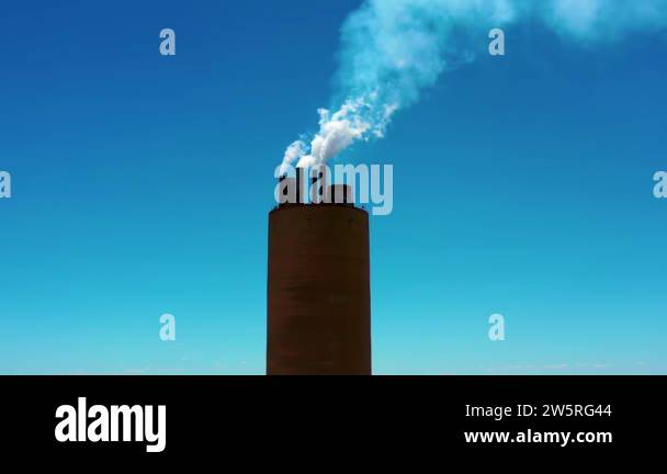 Toxic smoke from chimney industry view. Factory landscape. Toxic smoke ...