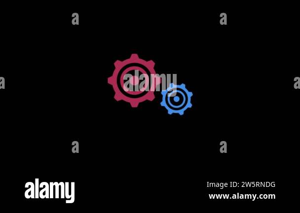 gears icon animation - Vector art ..4K video.Simple motion animation ...