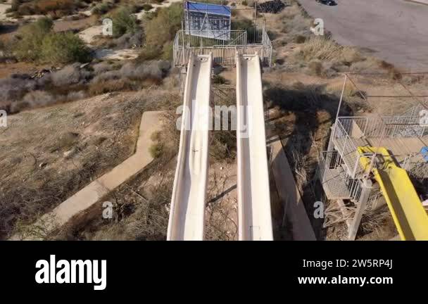 Closed Abandoned water park Aerial view, Dead sea, Israelapocalyptic ...