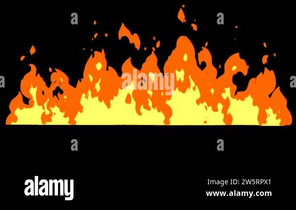 Cartoon Fire Of Raging Flames. 4K Animation Video Motion Graphics ...