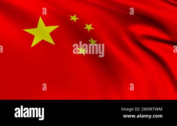 The flag of China animation, Chinese 3D waving flag close up, national ...