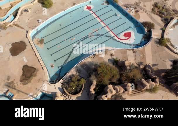 Closed Abandoned water park Aerial view, Dead sea, Israelapocalyptic ...