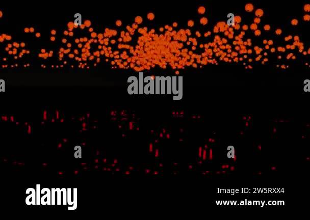Abstract swarm of red particles gathering and disappearing with the ...