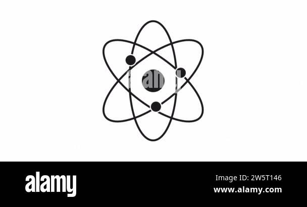 Atom animation. Structure of the nucleus of the atom. Around the atom ...