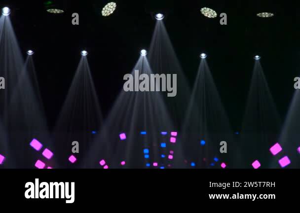 Animation of stage lights frame. Bright shiny stage lights flashing ...