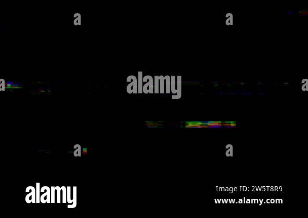 VHS real defects noise and artifacts, glitches from an old tape, black ...