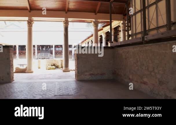 PIAZZA ARMERINA, ITALY - APRIL, 24: Mosaics of the Villa Romana del ...