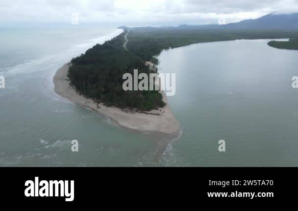 The Sematan Beach and Coastline of the most southern part of Sarawak ...