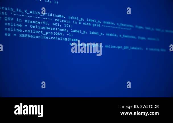 3d Hacking Code Data Flow Stream On Blue Screen With Typing Coding