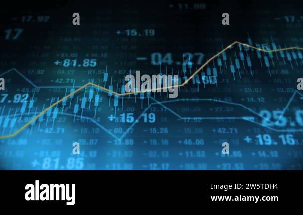 Line graph and numbers in stock market. Business Success and growth ...