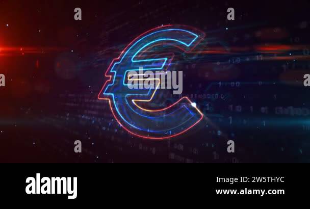 Euro symbol. Glowing eu currency sign. Concept of money, banking ...