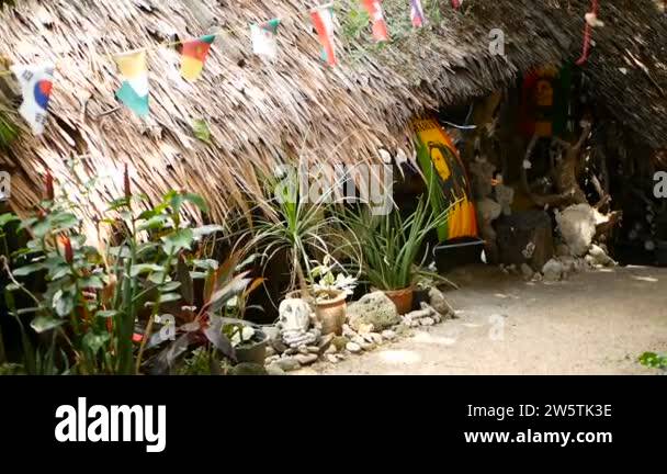 Relaxing jamaican cannabis rasta marijuana reggae bar on the tropical ...