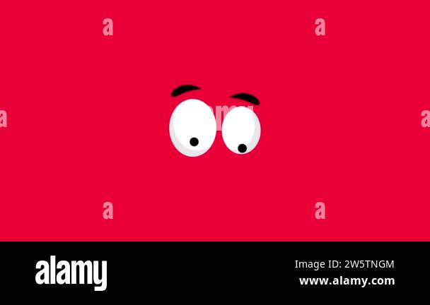looping cartoon face with rolling eyes animation - Vector art .4K video ...