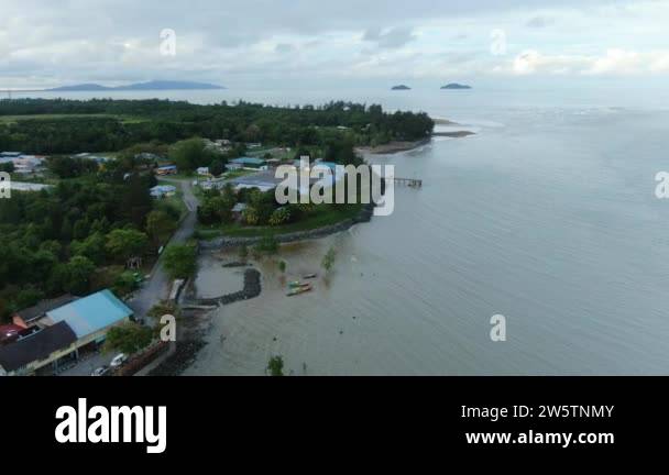 The Sematan Beach and Coastline of the most southern part of Sarawak ...