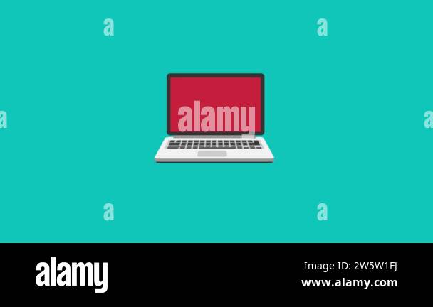laptop icon animation - Vector art ..4K video.Simple motion animation ...