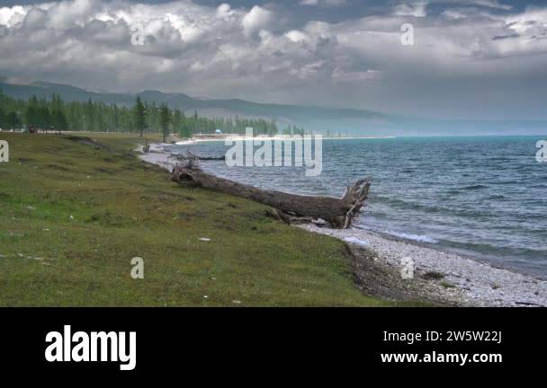 Lake Baikal largest basin in Siberia.Riftlake Russia Irkutsk Oblast ...