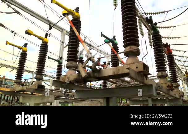 Earthing connector in high voltage electrical switchgear Stock Video ...