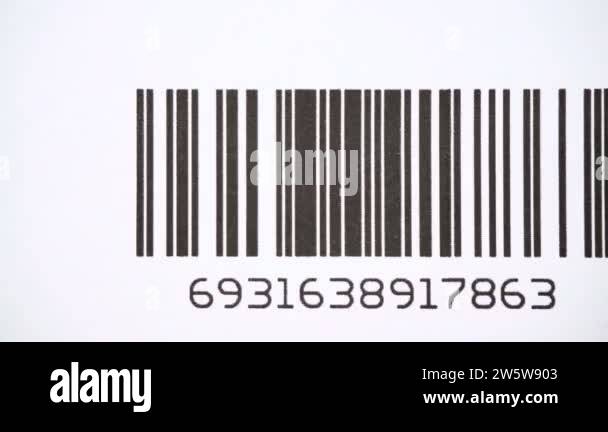 Barcode scanner - stop motion animation. Macro shots of many barcodes ...