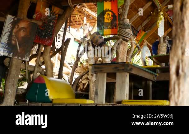 Relaxing jamaican cannabis rasta marijuana reggae bar on the tropical ...
