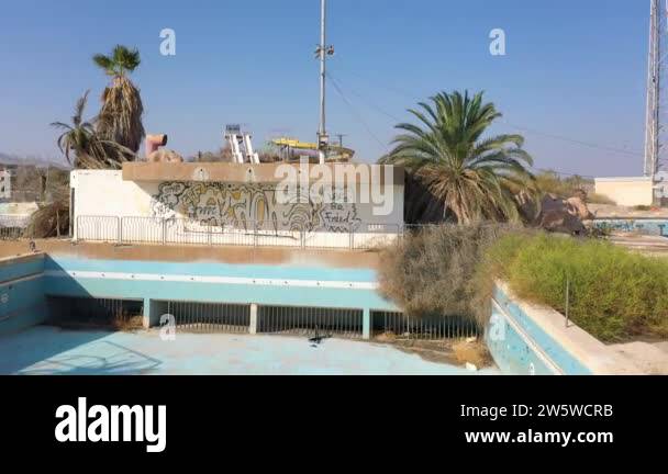 Closed Abandoned water park Aerial view, Dead sea, Israelapocalyptic ...