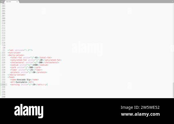 Xml Extensible Markup Language Source Code Typing Effect Xml Ticker Colored Commands Editor