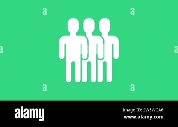 White Users group icon isolated on green background. Group of people ...
