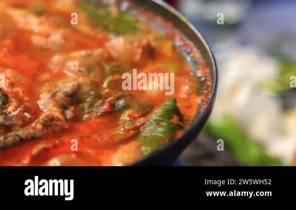 Spicy Anchovy Soup is traditional Korean food. Gijang, Busan, Korea is ...