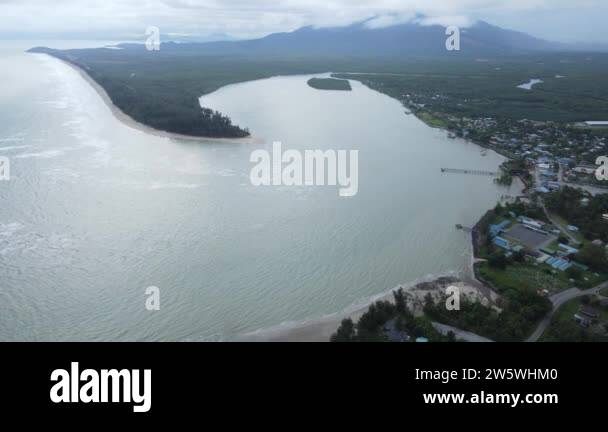The Sematan Beach and Coastline of the most southern part of Sarawak ...