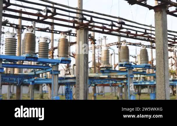 High voltage power station. Transformation station and electric power ...