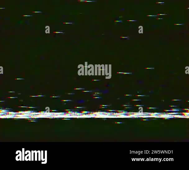 VHS real defects noise and artifacts, glitches from an old tape, black ...