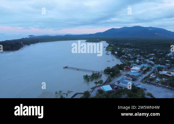 The Sematan Beach and Coastline of the most southern part of Sarawak ...