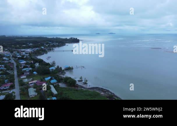 The Sematan Beach and Coastline of the most southern part of Sarawak ...