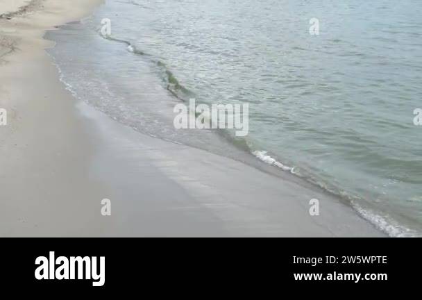 Tilt shot beach at Permatang Tepi Laut, Penang. Background is bunker ...