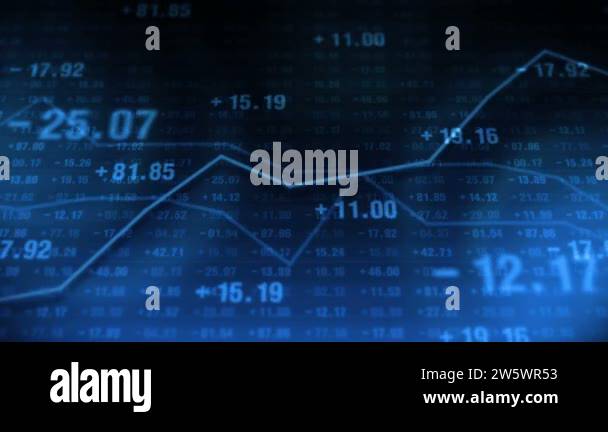 Line graph and numbers in stock market. Business Success and growth ...