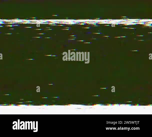 VHS real defects noise and artifacts, glitches from an old tape, black ...