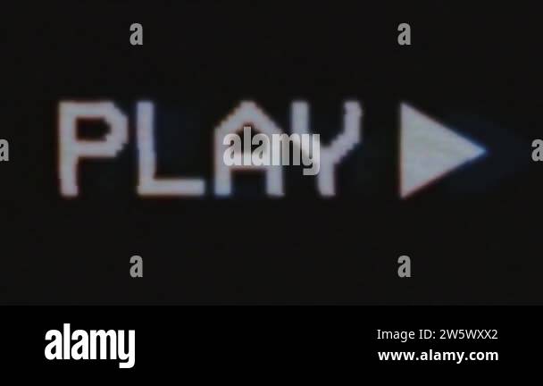 VHS effect on old black screen with PLAY text. VHS effect, noise and ...