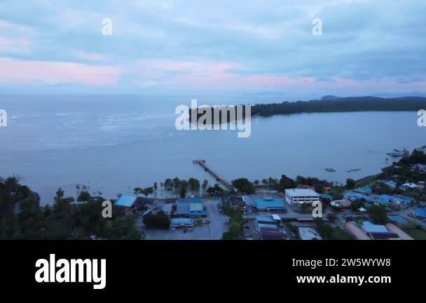 The Sematan Beach and Coastline of the most southern part of Sarawak ...