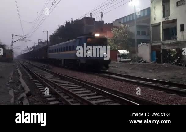 New Delhi India October 3 2020 : Train Crossing | Express Train Videos ...