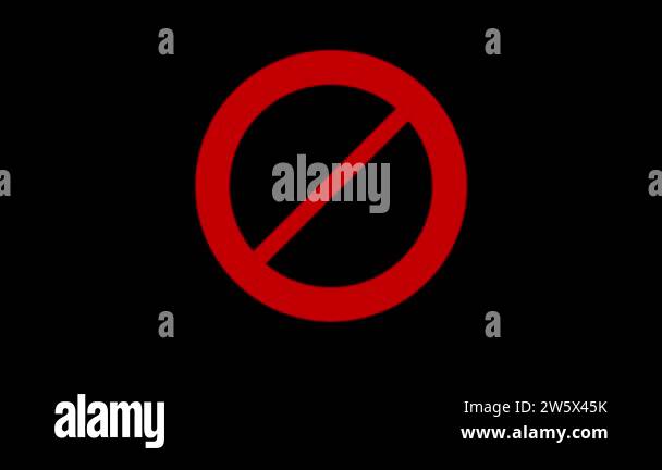 4K Background Stop sign red icon. warning or no entry forbidden circle ...