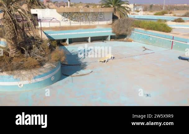 Closed Abandoned water park Aerial view, Dead sea, Israelapocalyptic ...