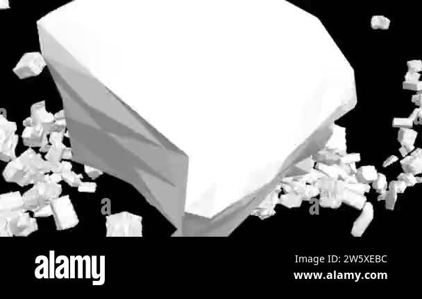 Wall explosion, destruction. 3D animation. Stonewall collapse, wall breaking exploding ...