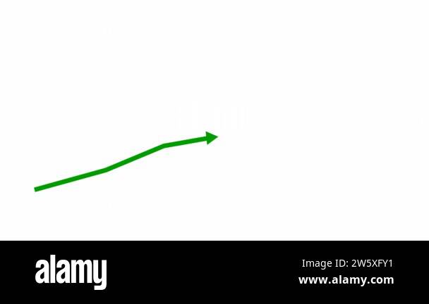 Animated financial green growth chart with trend line graph. Growth bar ...