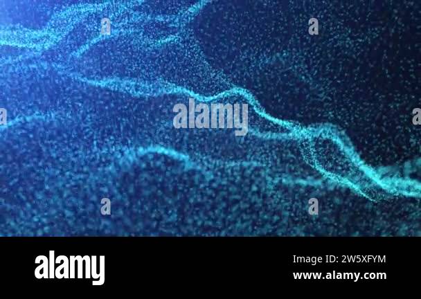 Abstract animated background of randomly moving particles, dots. Smooth ...